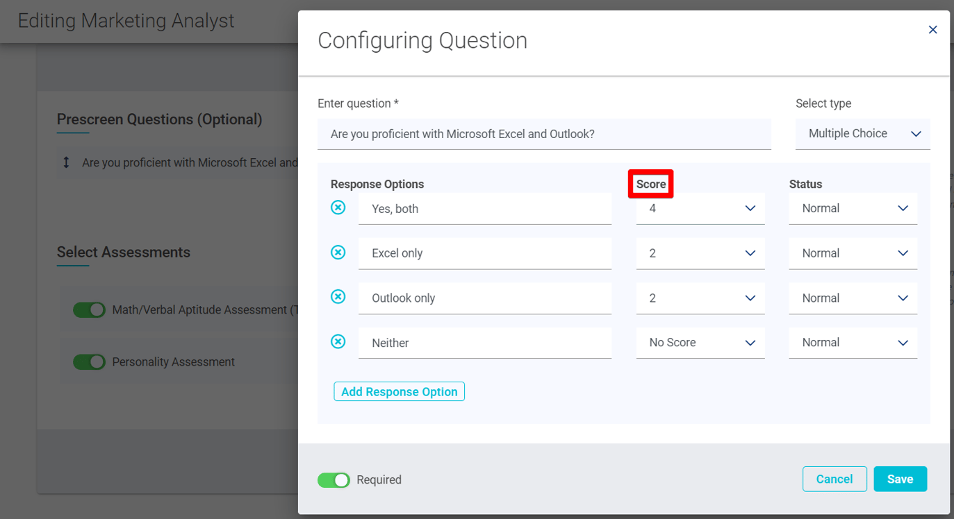 Using prescreen questions
